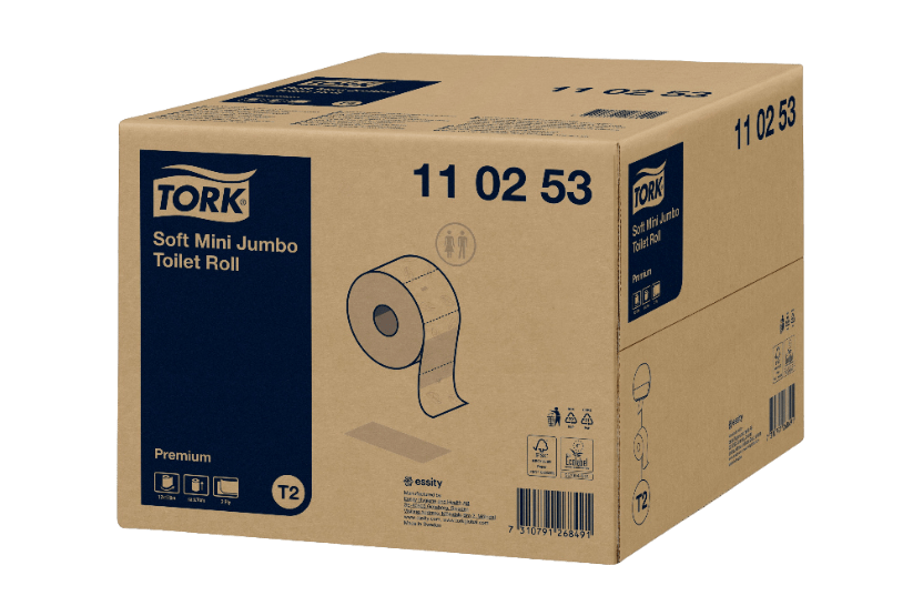 Tork® T2 Soft Mini Jumbo Toilet Paper 2-Ply 12 x 170 m Premium White ...