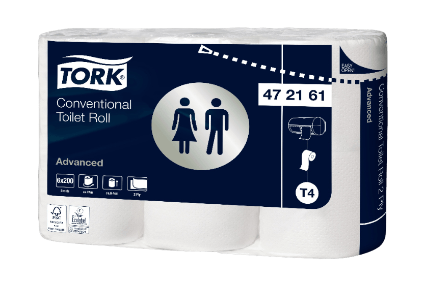 Tork® T4 Traditional Toilet Paper 2-ply 48x200 sheets White Advanced ...